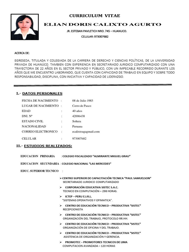 CV - Elian Doris | PDF | Justicia | Crimen y violencia