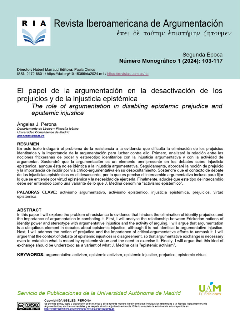 El Papel de La Argumentacion en La Desactivacion D | PDF | Estereotipos ...