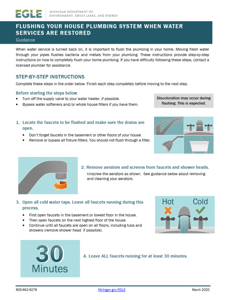 Flushing your house plumbing system when water services are restored | Download Free PDF | Tap ...