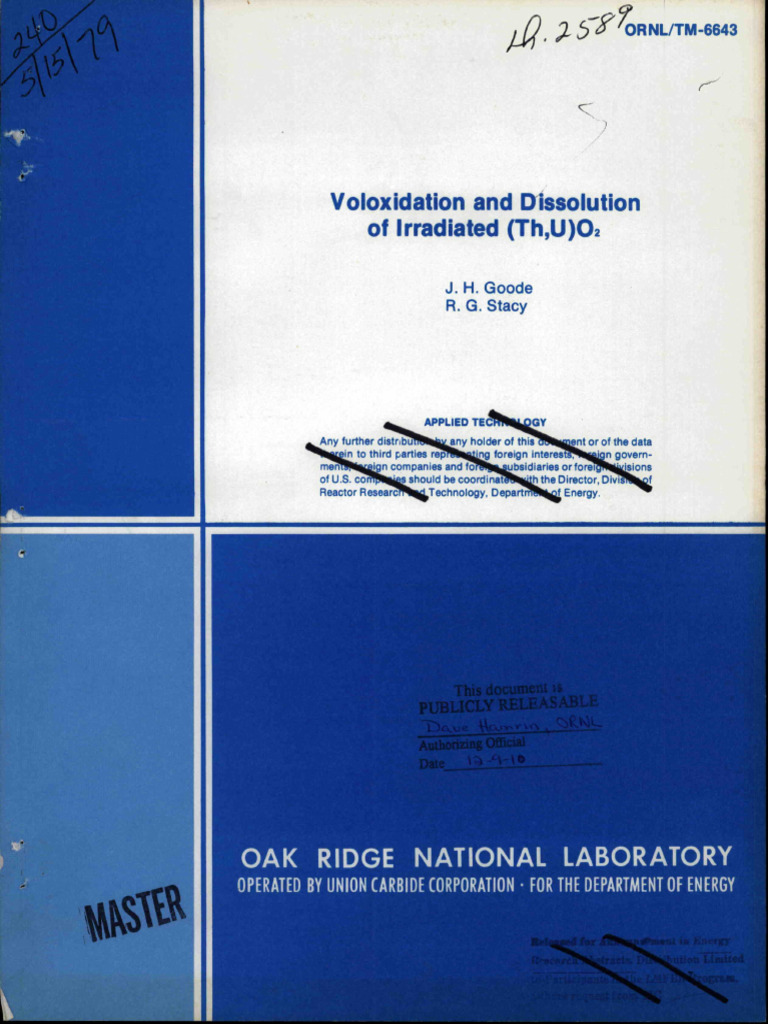 Voloxidation of Uth Mixed Fuel | PDF | Nuclear Fuel | Energy Technology