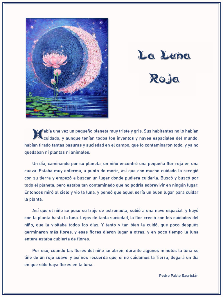 La Luna Roja: Cuento de Flores y Esperanza | PDF