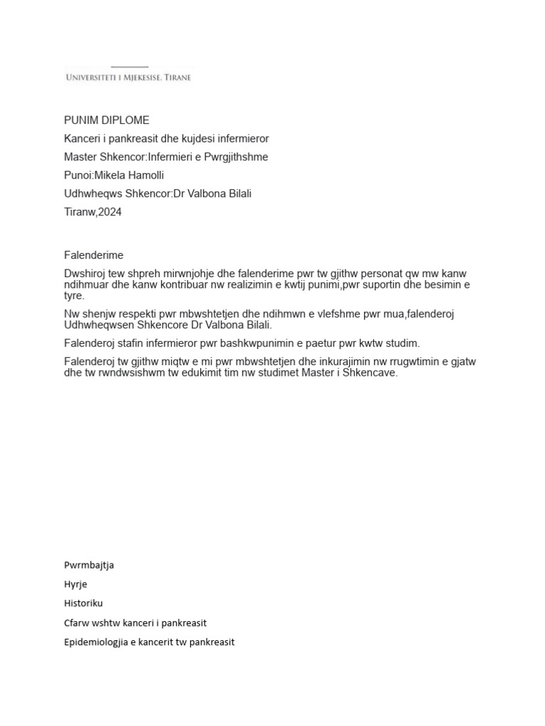 Informacione Të Përgjithshme Rreth Kancerit Të Pankreasit | PDF