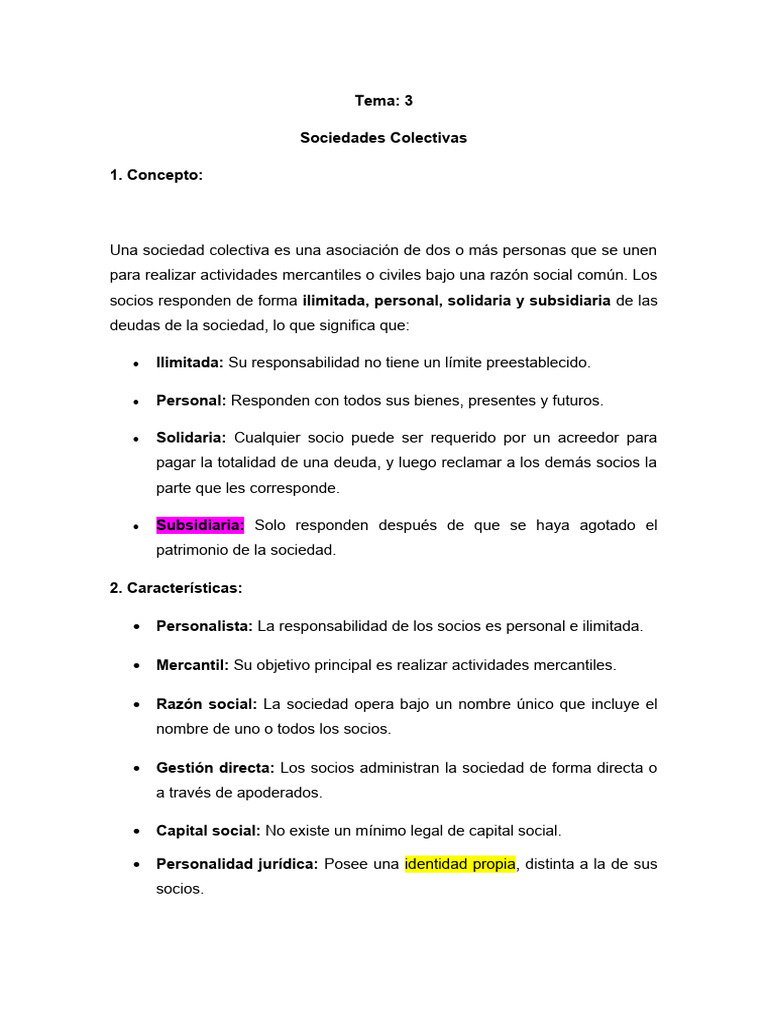 Sociedades Colectivas | PDF | Sociedad General | Contabilidad
