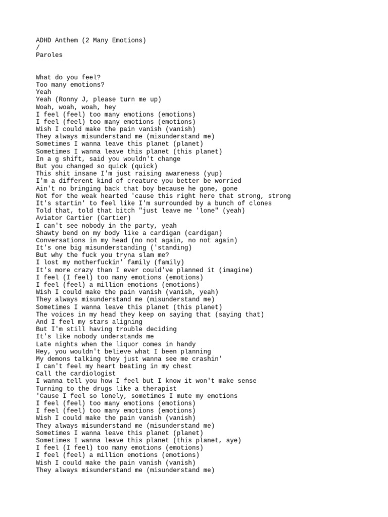 Lyrics Pdf
