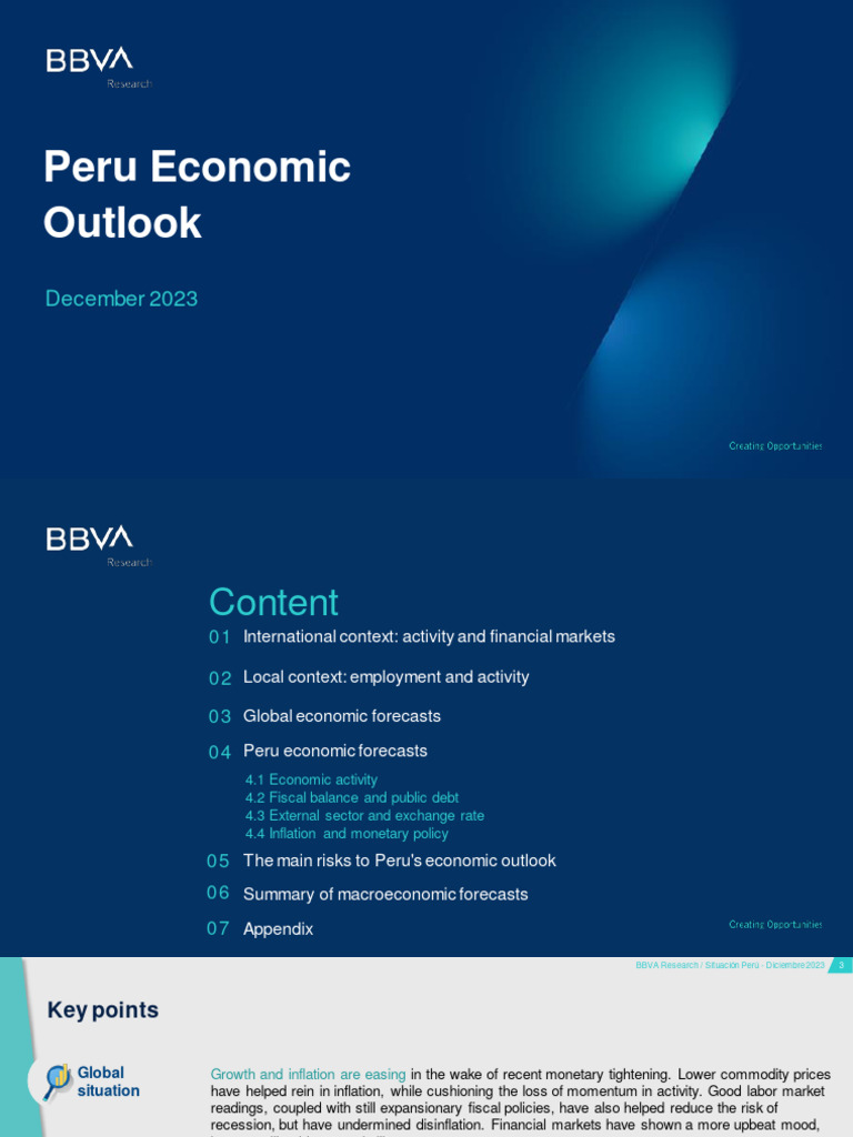 Peru Economic Outlook 4Q23 | PDF | Inflation | Government Budget Balance