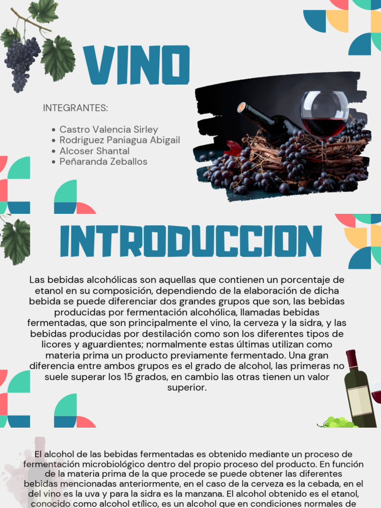 Diapositiva Vino | PDF | Vino | Fermentación