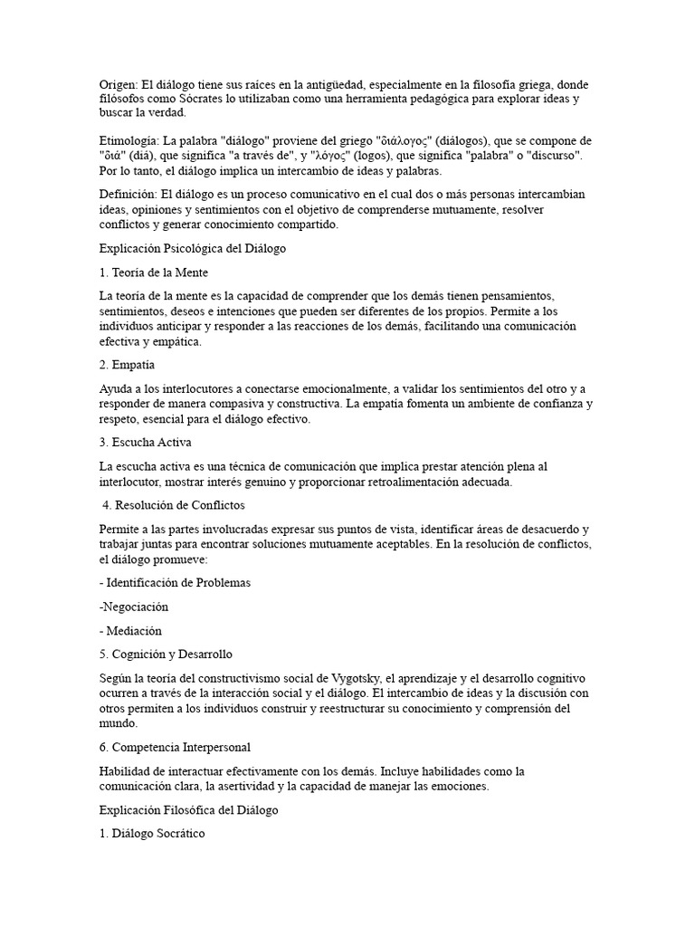 DIÁLOGO | PDF | Empatía | Dialéctico