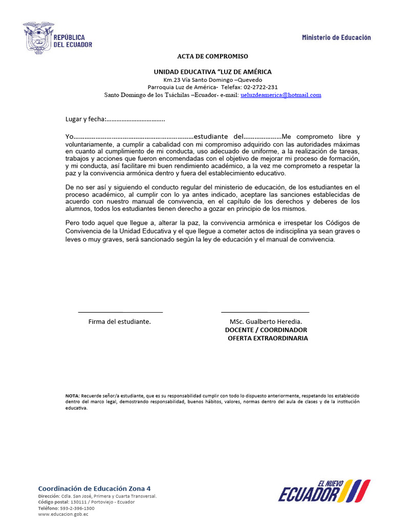 05- ACTAS DE COMPROMISO 2024 | PDF | Ecuador | Justicia