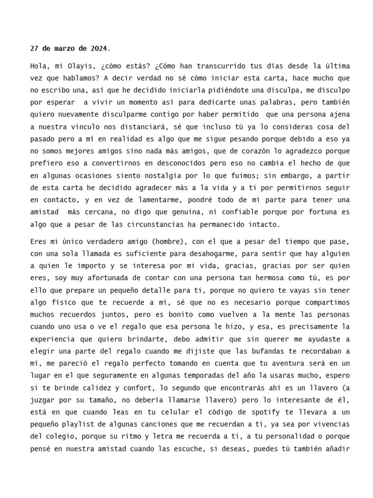 Carta para Sebastian | PDF