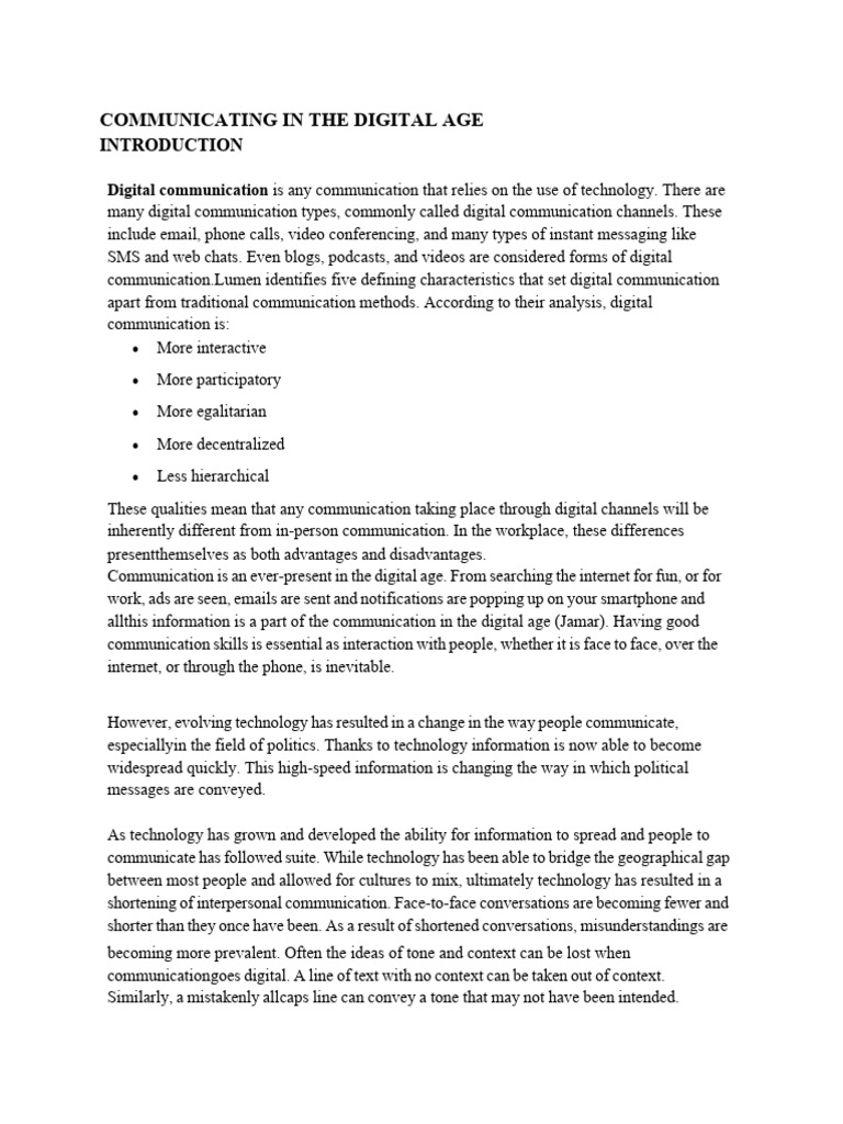 TOPIC 7- DIGITAL COMMUNICATIONS | PDF | Automation | Communication