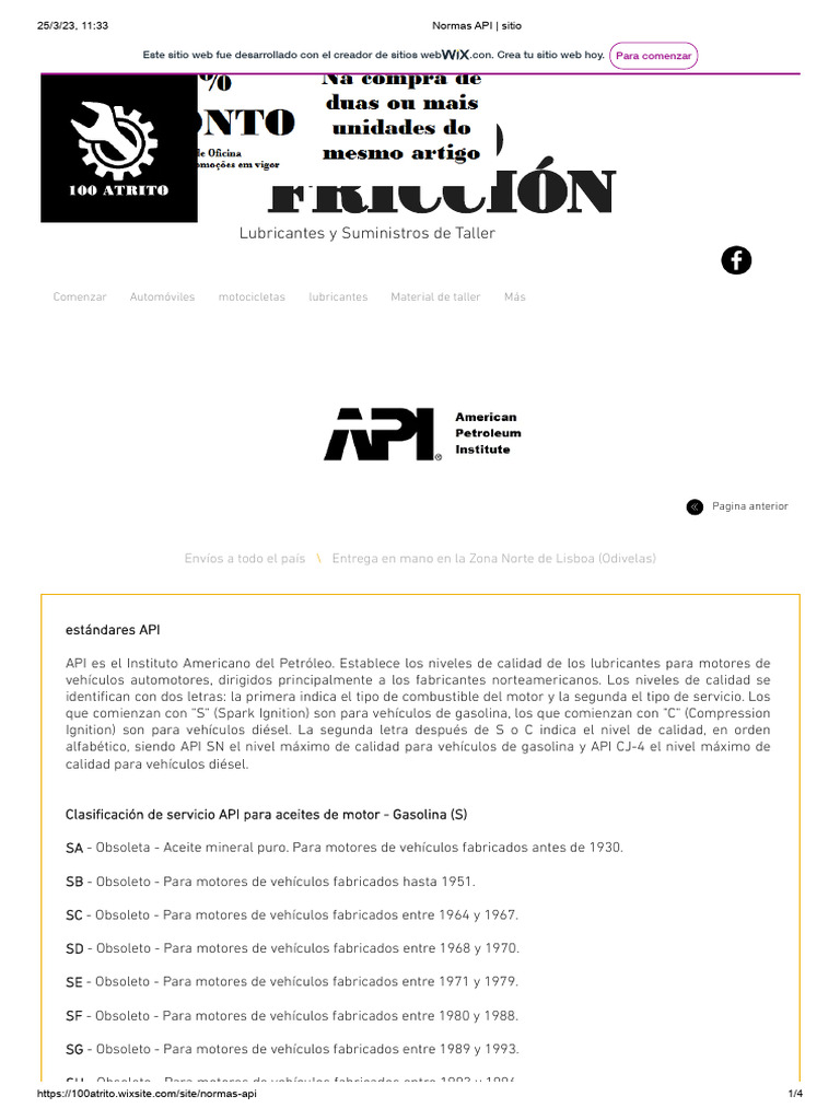 Normas API - Sitio | PDF | Engranaje | Lubricante
