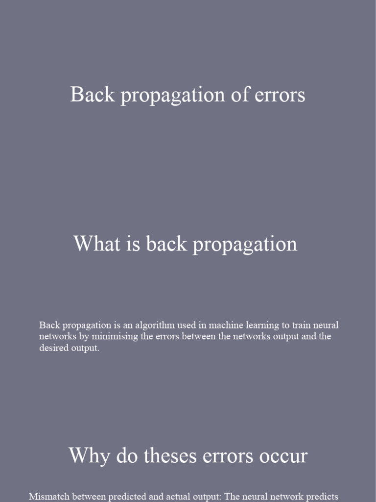Back Propagation of Errors | PDF | Artificial Neural Network | Applied Mathematics