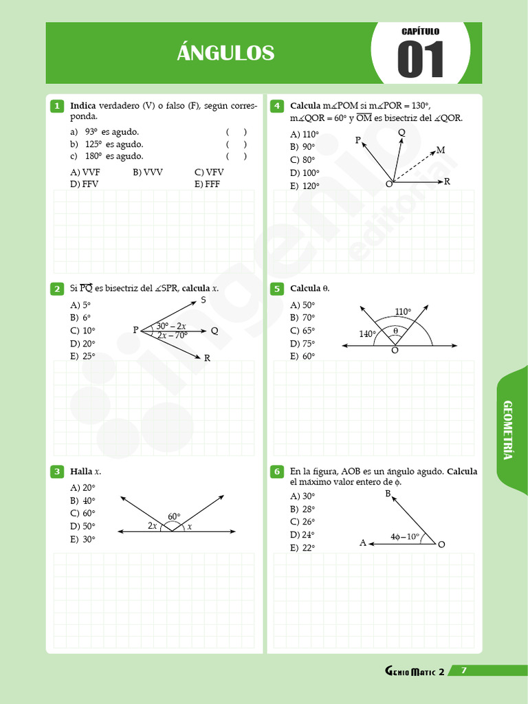 1 Angulos PRAC | PDF | Geometría Elemental | Geometría del plano euclidiano