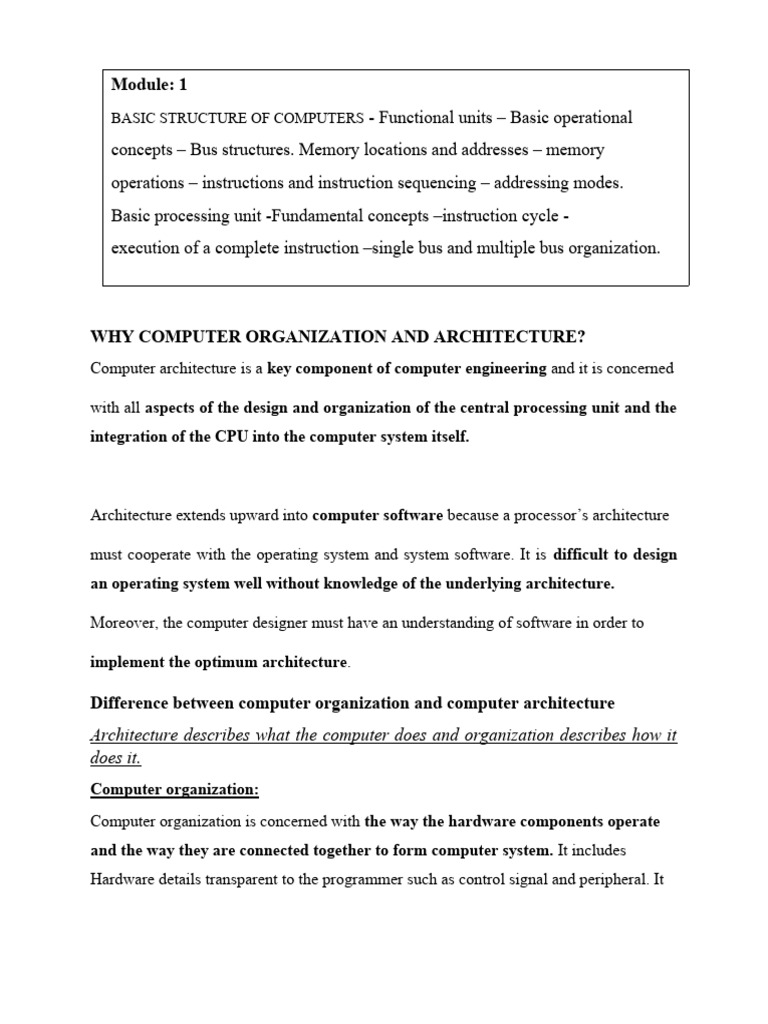 COA Mod1 | PDF | Computer Data Storage | Central Processing Unit