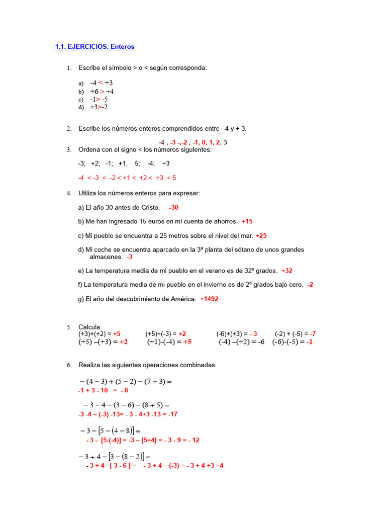 EJERCICIOS BLOQUE 1 UNIDAD 1 RESUELTOS | PDF