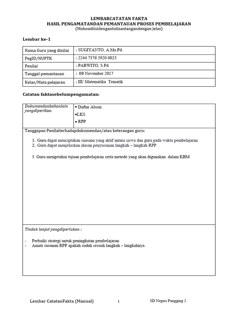 Lembar Catatan Fakta PKG Manual | PDF | Karier & Perkembangan | Kesehatan Holistik