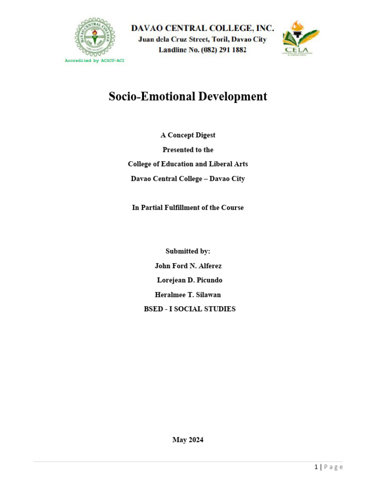Sample Concept Digest | PDF | Attachment Theory | Emotional Self Regulation