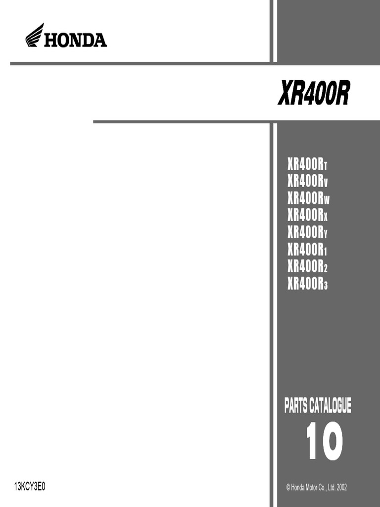 XR400R 1996 2001 | PDF | Motor Vehicle | Rear Wheel Drive Vehicles