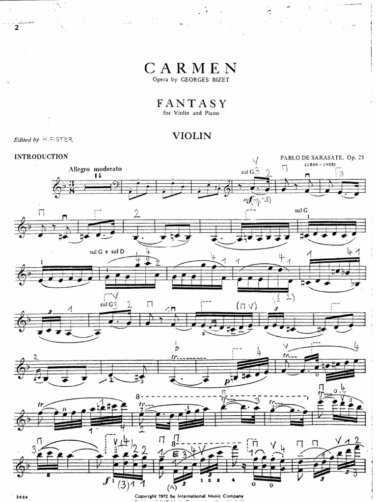 SARASATE Carmen fantasie op.25 | PDF