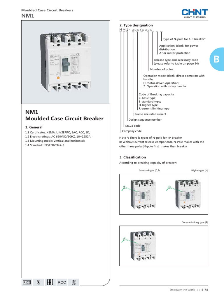 chint mccb 1000 | PDF | Electrical Components | Electrical Equipment