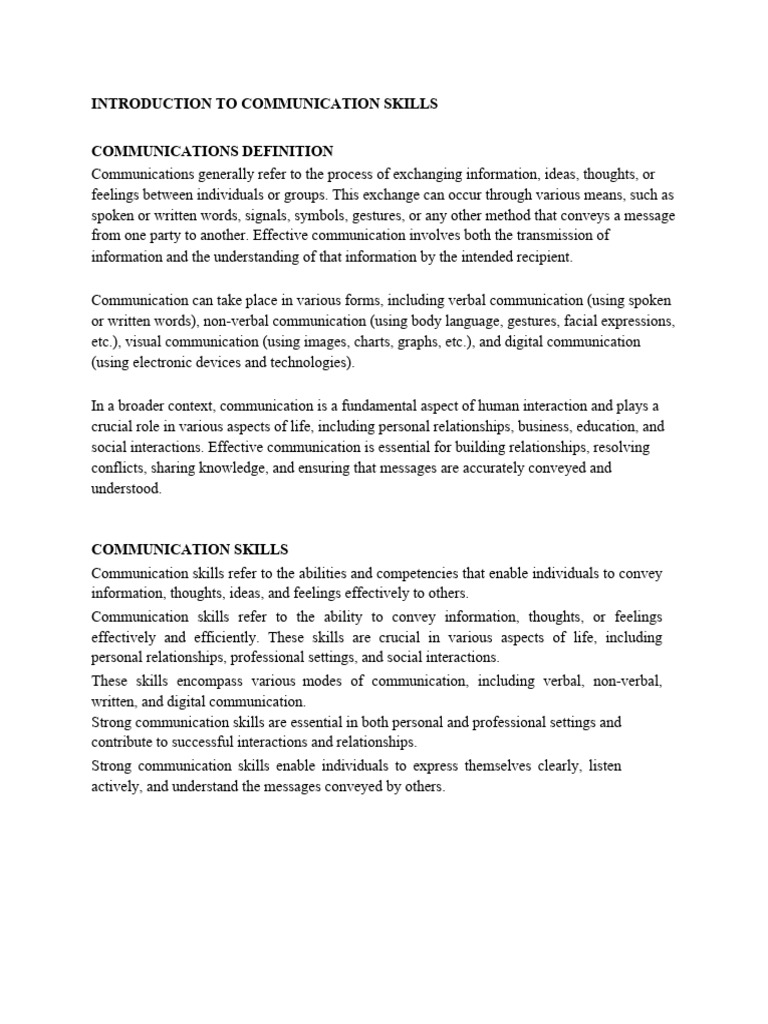 TOPIC 1; INTRODUCTION TO COMMUNICATIONS | PDF | Communication ...