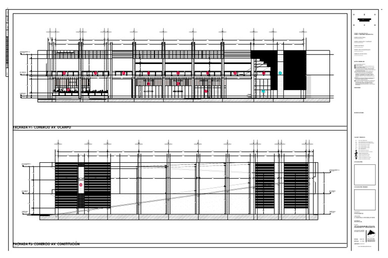 Myn Oca01 Arq FC 1001 Apc r00 Fachada f1 f2 Comercio | PDF