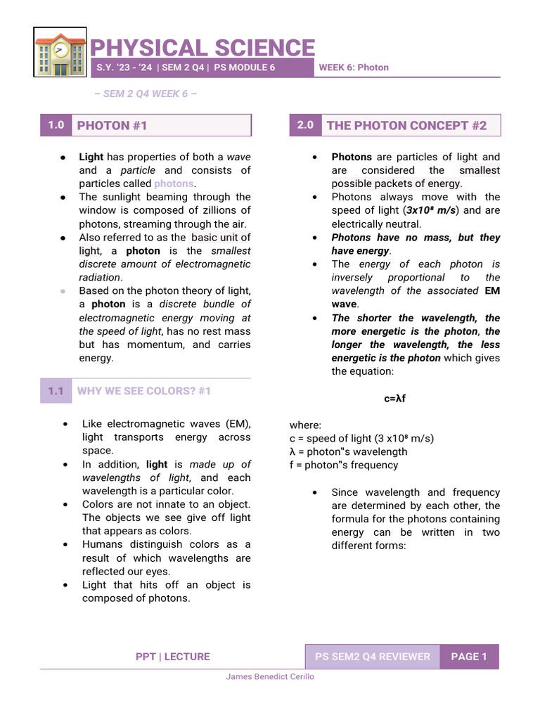 Understanding Photons and Color Perception | PDF | Light | Electromagnetic Radiation