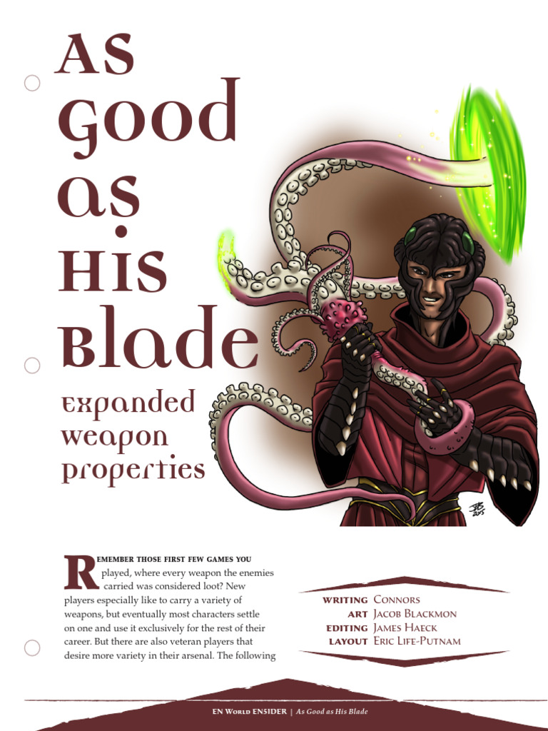 Expanded Weapon Properties Guide | PDF | Blade Weapons | Melee Weapons