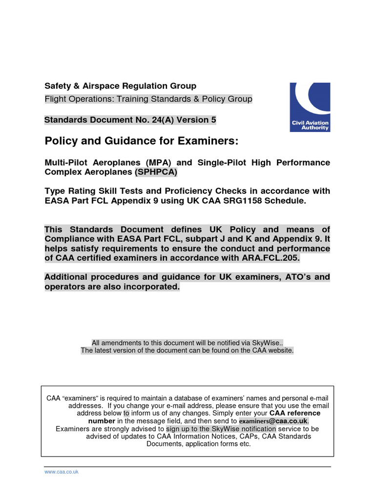 Standards Document 24A Version 5 | PDF | Flight Instructor | Instrument ...
