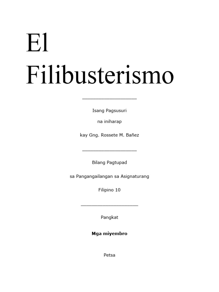 El Filibusterismo | PDF
