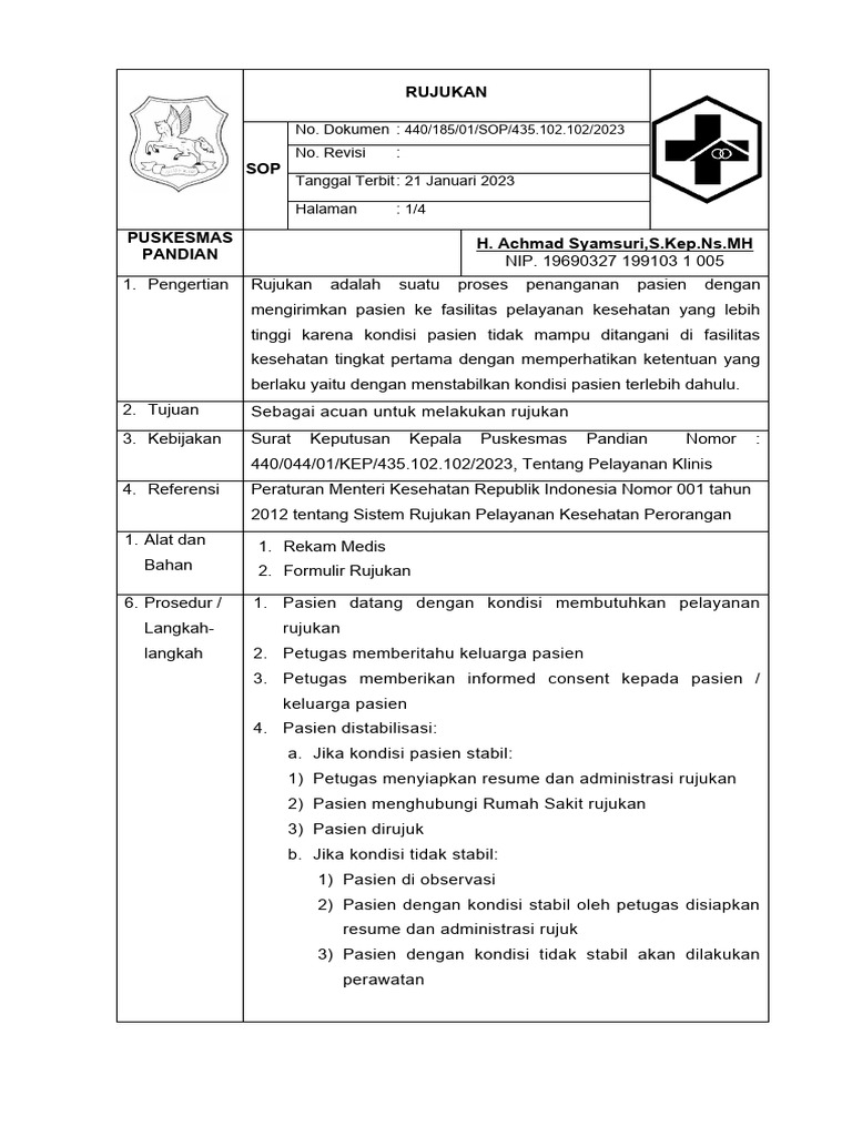 (Edit) Sop Rujukan | PDF