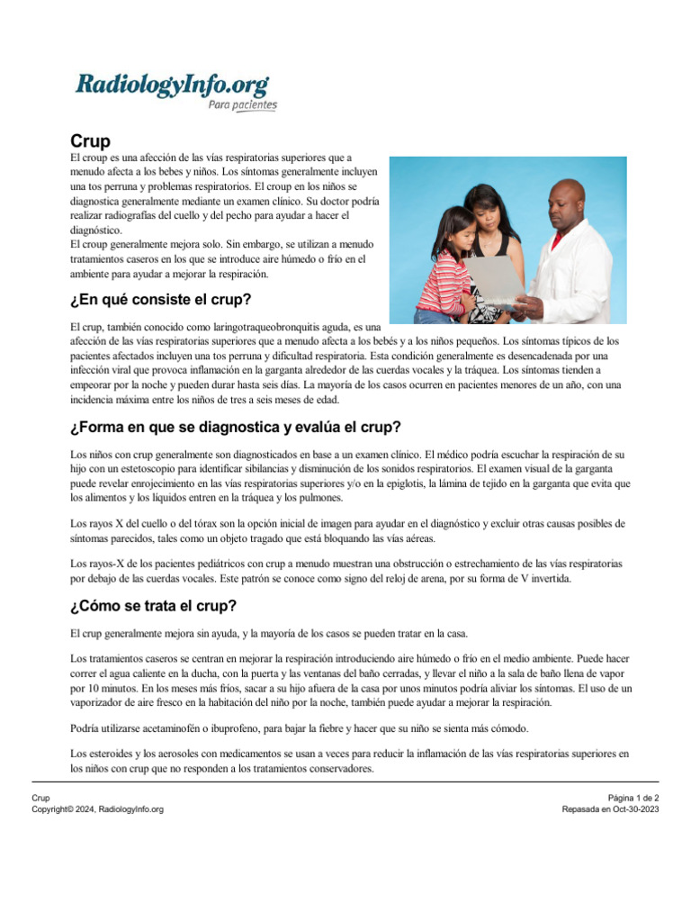 Croup | PDF | Enfermedades y trastornos | Medicina CLINICA