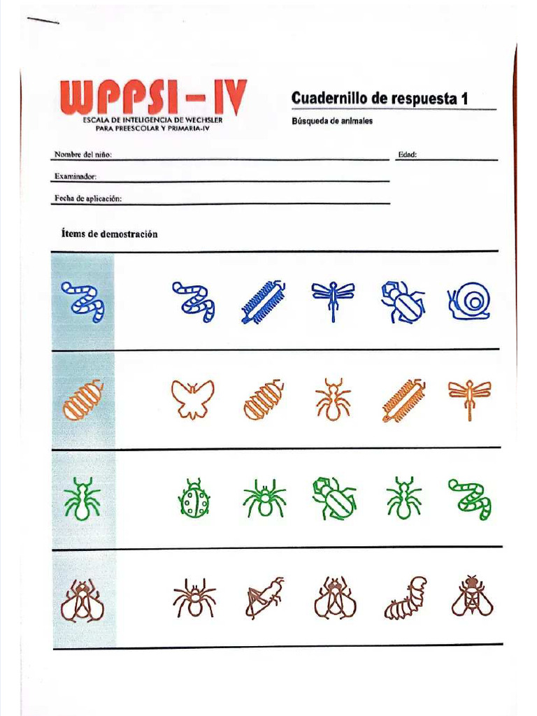 PDF Wppsi IV Busqueda de Animales Compress | PDF
