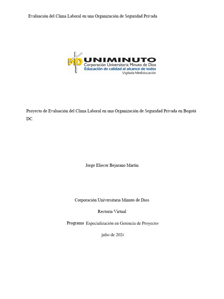 Jorge Bejarano Anteproyecto | PDF | Business | Valores