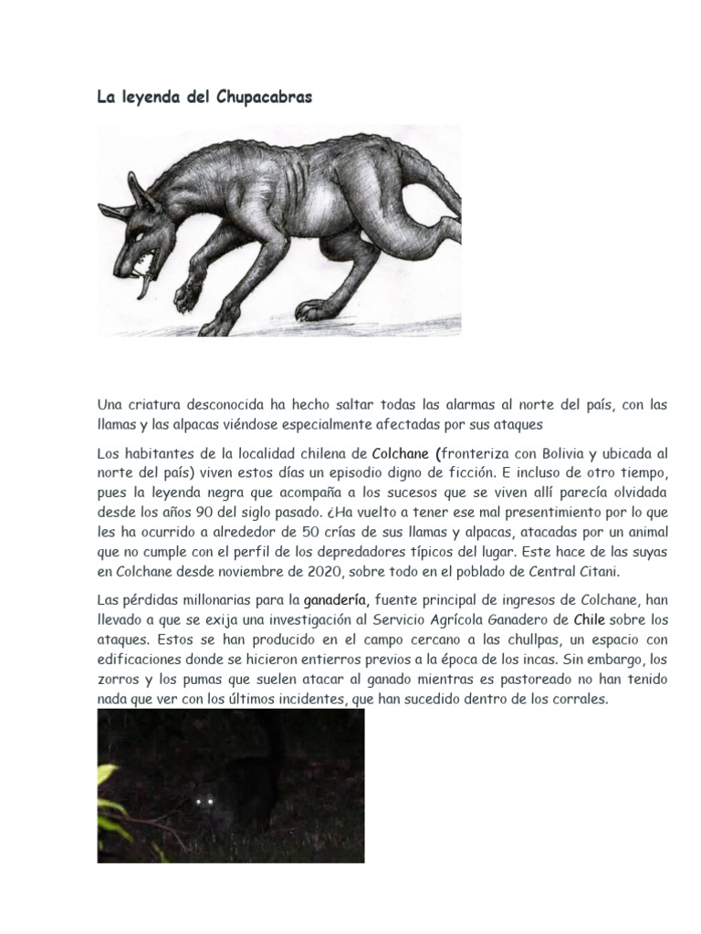 La Leyenda Del Chupacabras | PDF