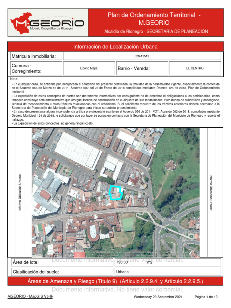 Pot Norma y Uso Rionegro | PDF | Estacionamiento | Parques