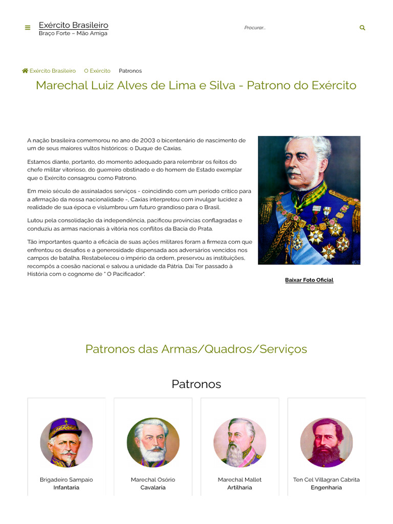 Patronos - Exército Brasileiro | PDF | Exército | Brasil