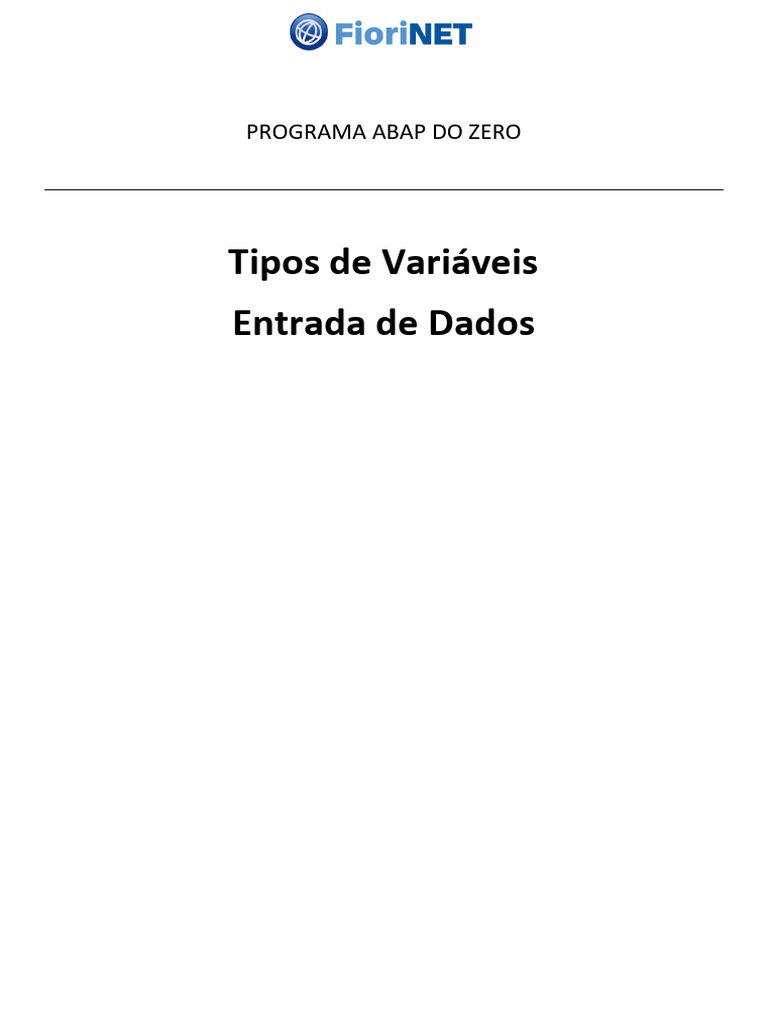 Tipos de Variaveis e Entrada de Dados | PDF | Algoritmos | Informática