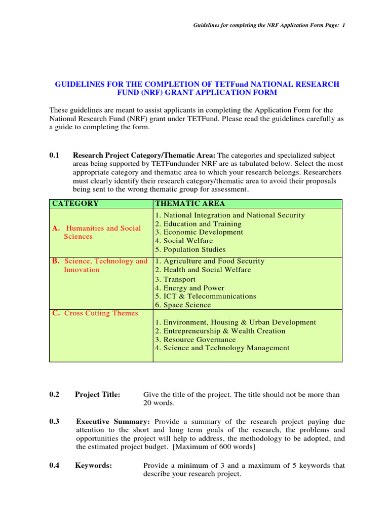 NRF Application Guideline-1 | PDF | Evaluation | Science