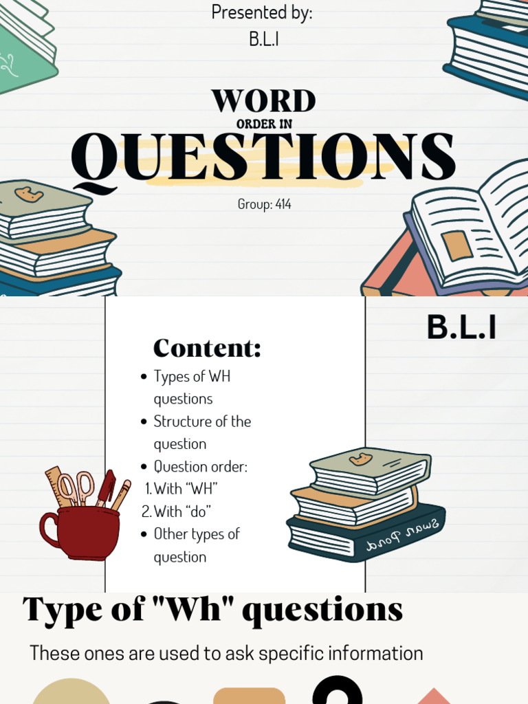 Word Order in Questions - B.L.14 | PDF | Verb | Subject (Grammar)