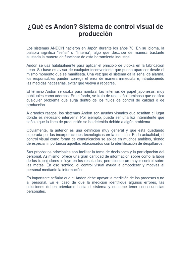 ANDON | PDF | Six Sigma | Lean Manufacturing