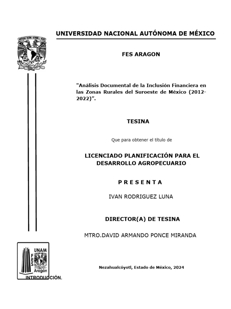 PROTOCOLO IVAN Corrección | PDF | Inclusión financiera | México