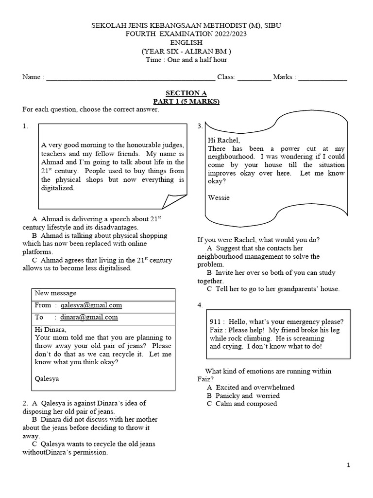 Answer BI Year 3 2nd Summative | PDF