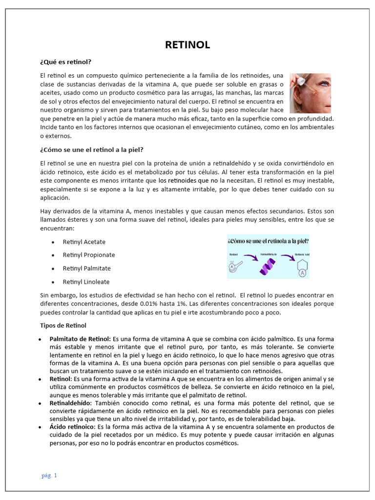 RETINOL | PDF | Vitamina a | Piel