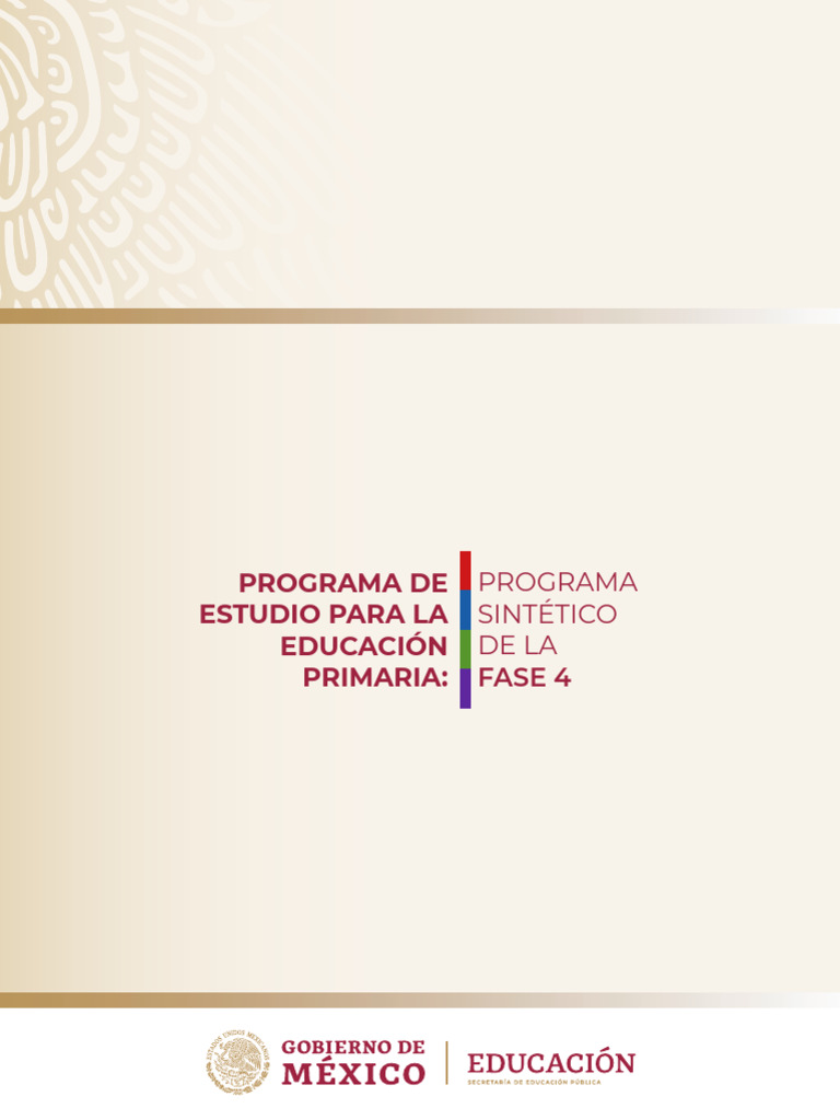 Programa de Estudio para La Educación Primaria: Programa Sintético de ...