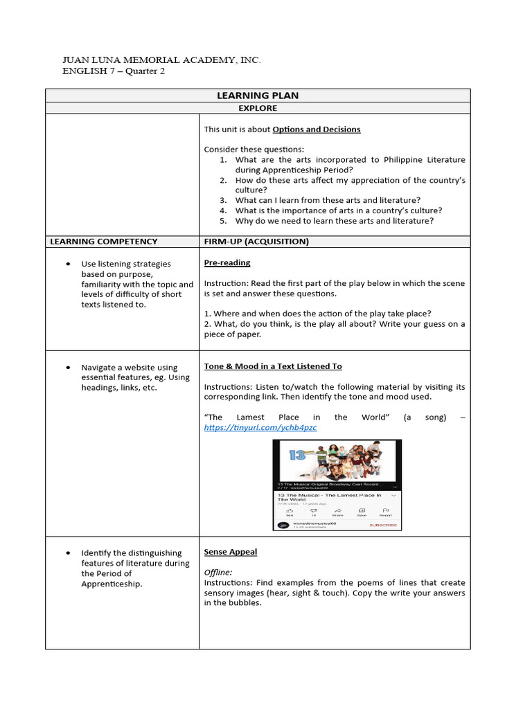 LP English7 QRT2 | PDF | Narration | Soil