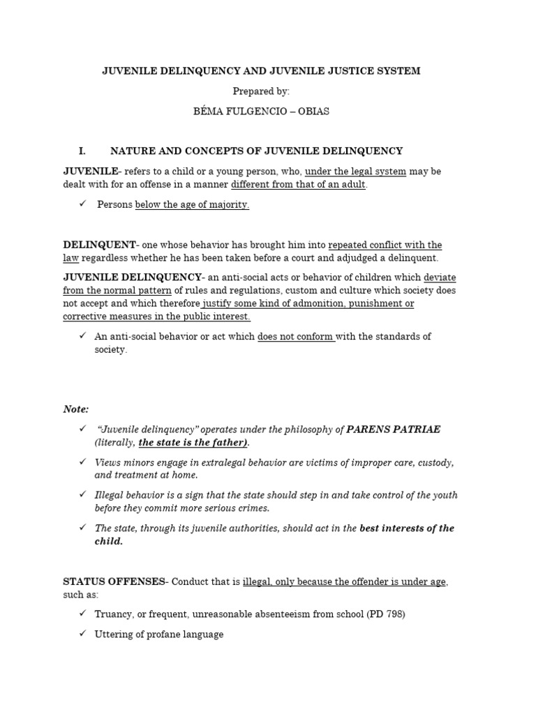 Juvenile Delinquency and Juvenile Justice System | PDF | Juvenile ... Juvenile Delinquency and Juvenile Justice System | PDF | Juvenile ...