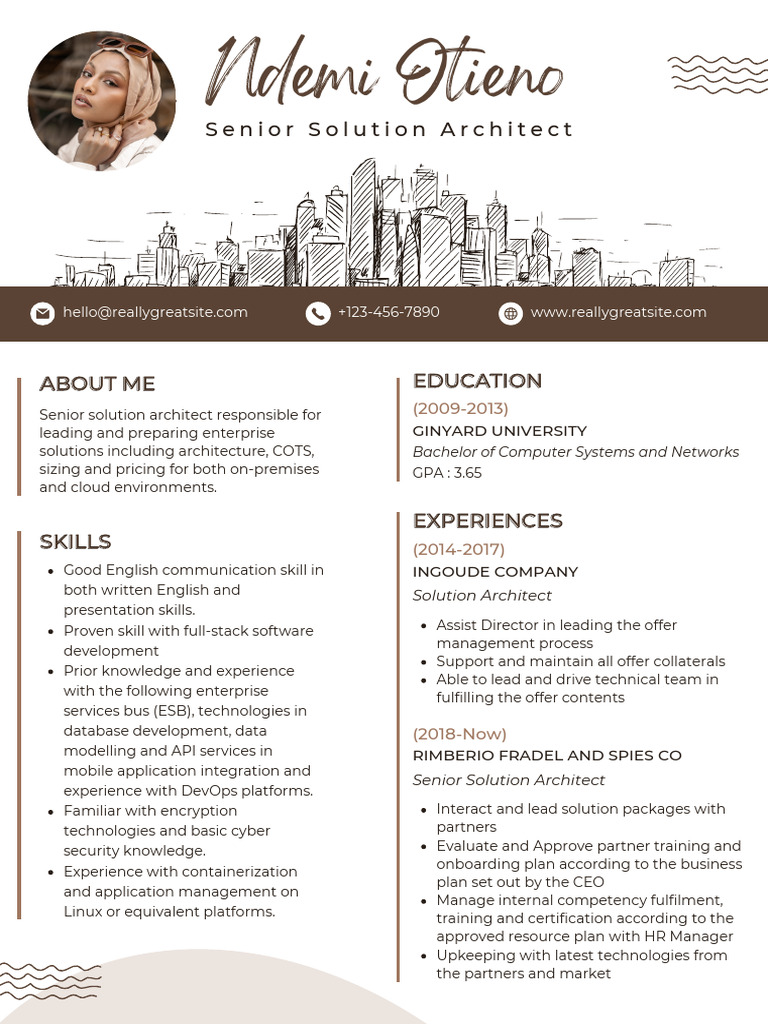 Ndemi White Brown Simple Senior Solution Architect CV Resume | PDF | Cloud Computing | Systems ...