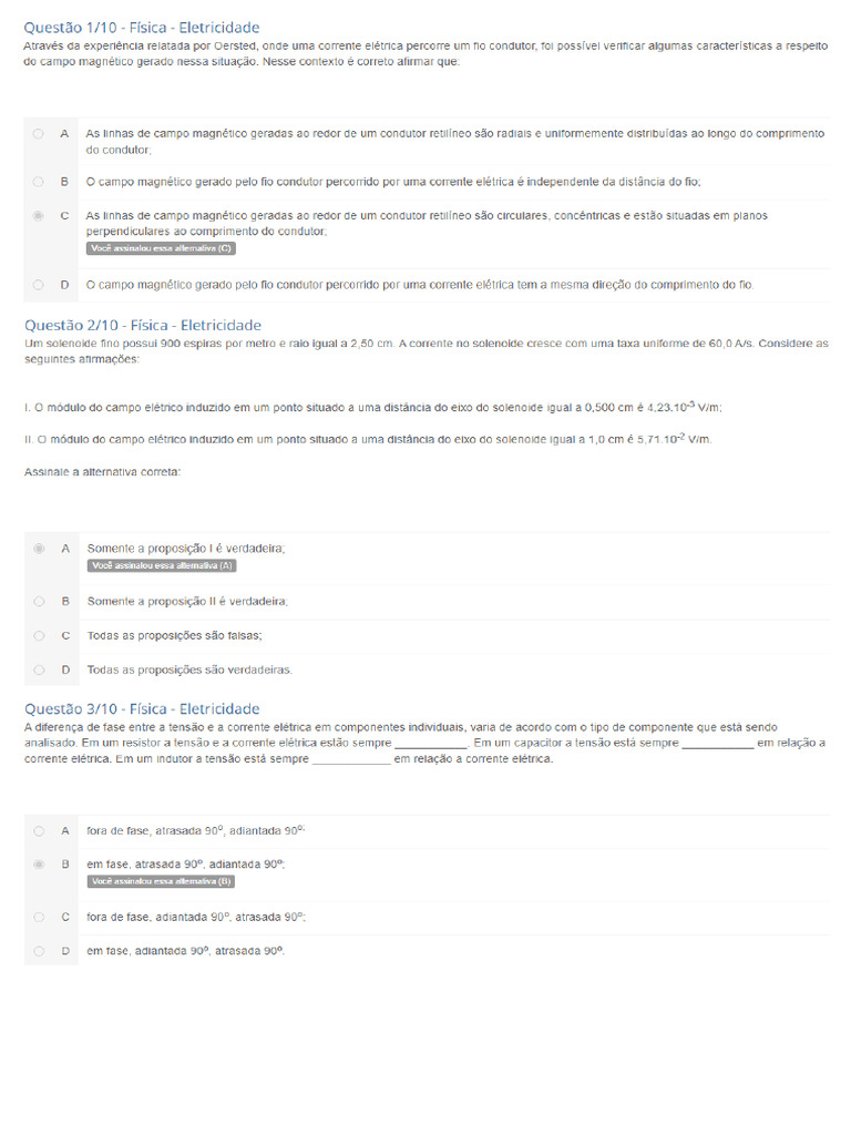 Fisica - Eletricidade - APOL 2 | PDF Fisica - Eletricidade - APOL 2 | PDF