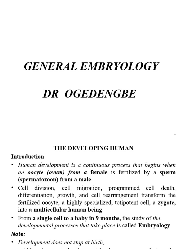 Introductory Embryology, Meiotic Division, Spermatogenesis, Oogenesis ...